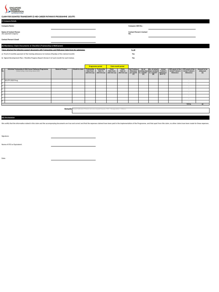 Training Allowance Disbursement Claim Form (REVISED) | PDF