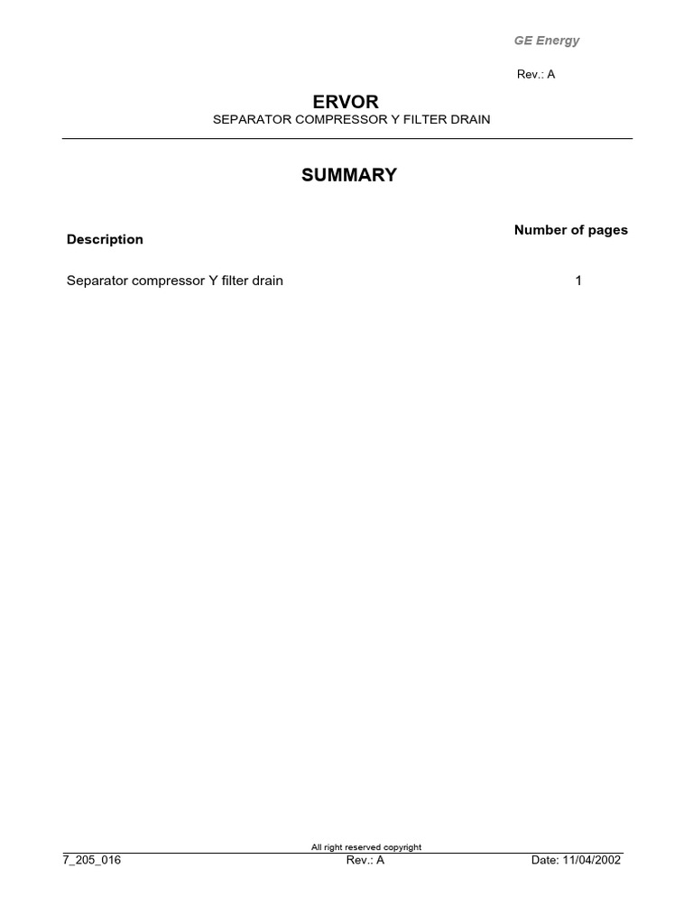 Separator Compressor y Filter Drain - 7 - 205 - 016 | PDF