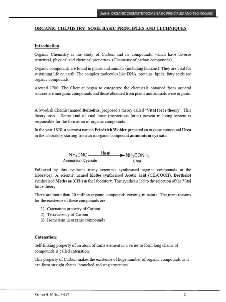 Organic Chemistry Basics and Techniques | PDF | Chemical Reactions | Isomer