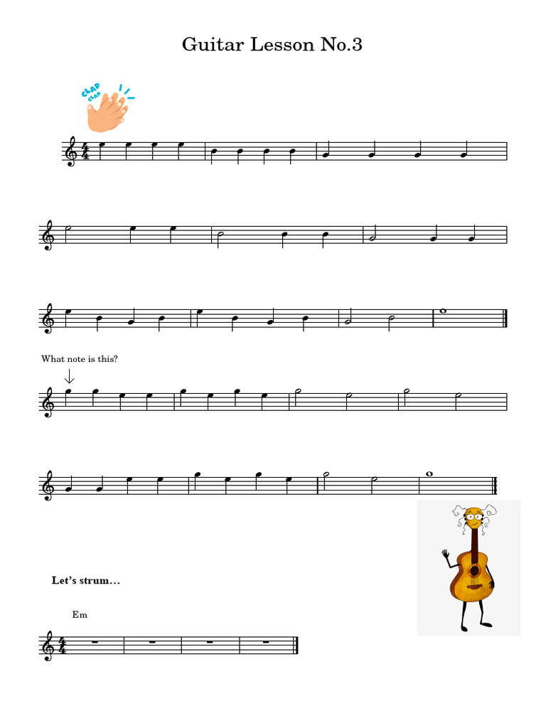 Guitar - Lesson - Beginner 3 | PDF