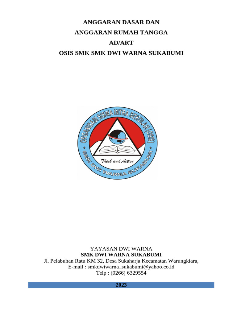AD/ART OSIS SMK Dwi Warna Sukabumi | PDF