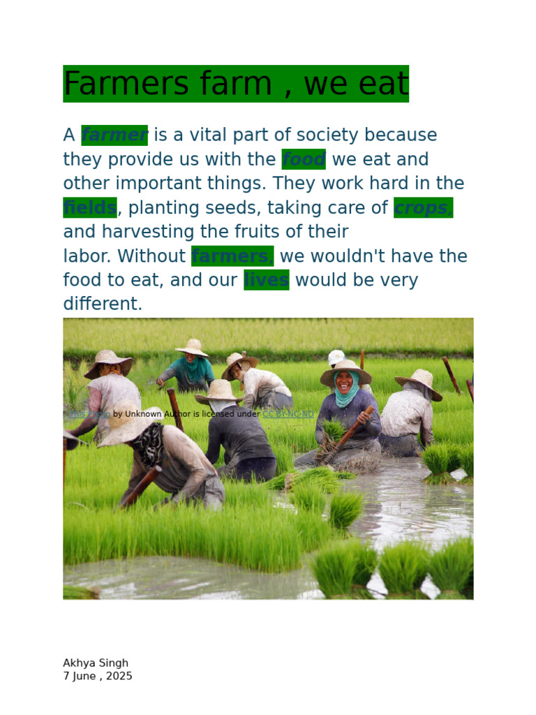 The Essential Role of Farmers | PDF