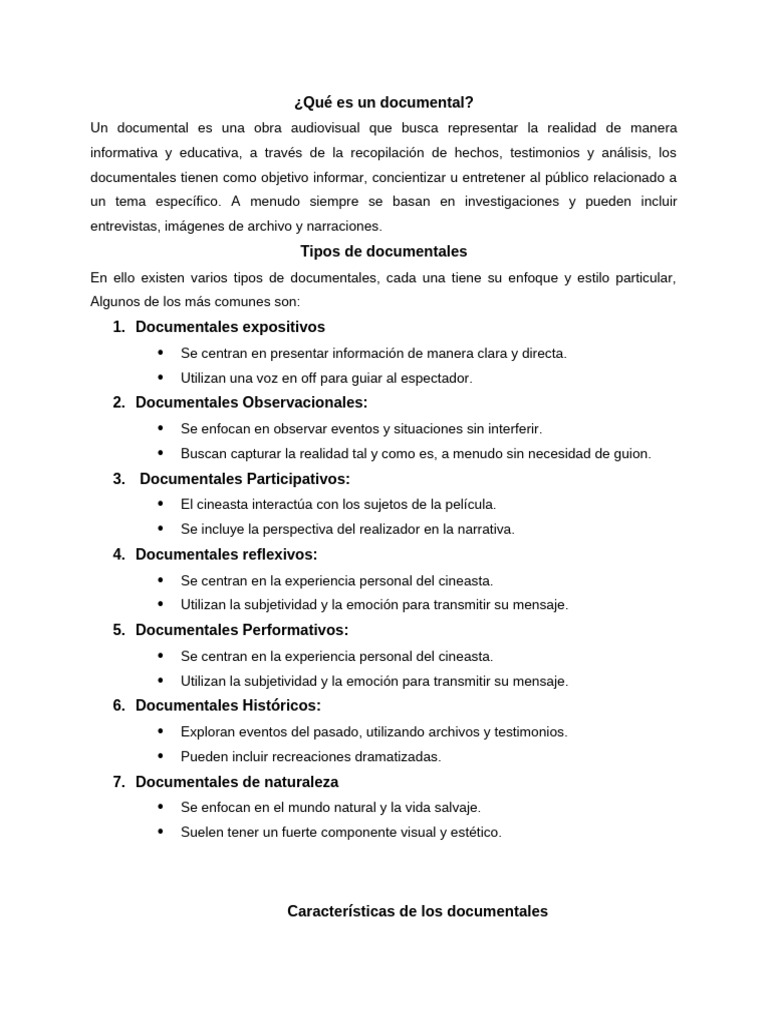 Documental 1 | PDF | Documental | Experiencia
