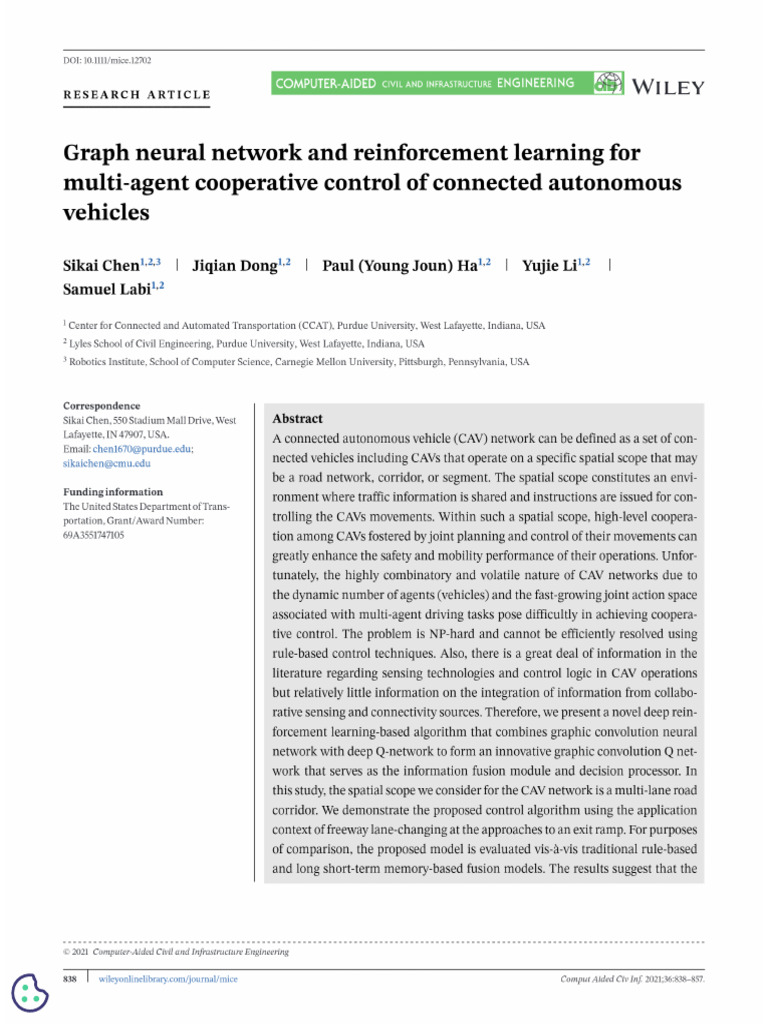 # Graph Neural Network and Reinforcement Learning For Multi Agent ...