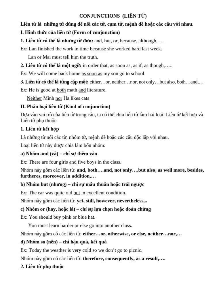 Understanding Conjunctions in English | PDF