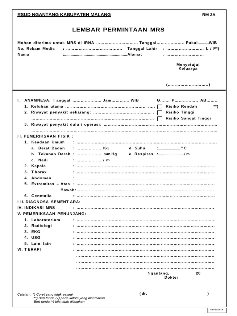 RM 3A LEMBAR PERMINTAAN MRS Fix01 | PDF