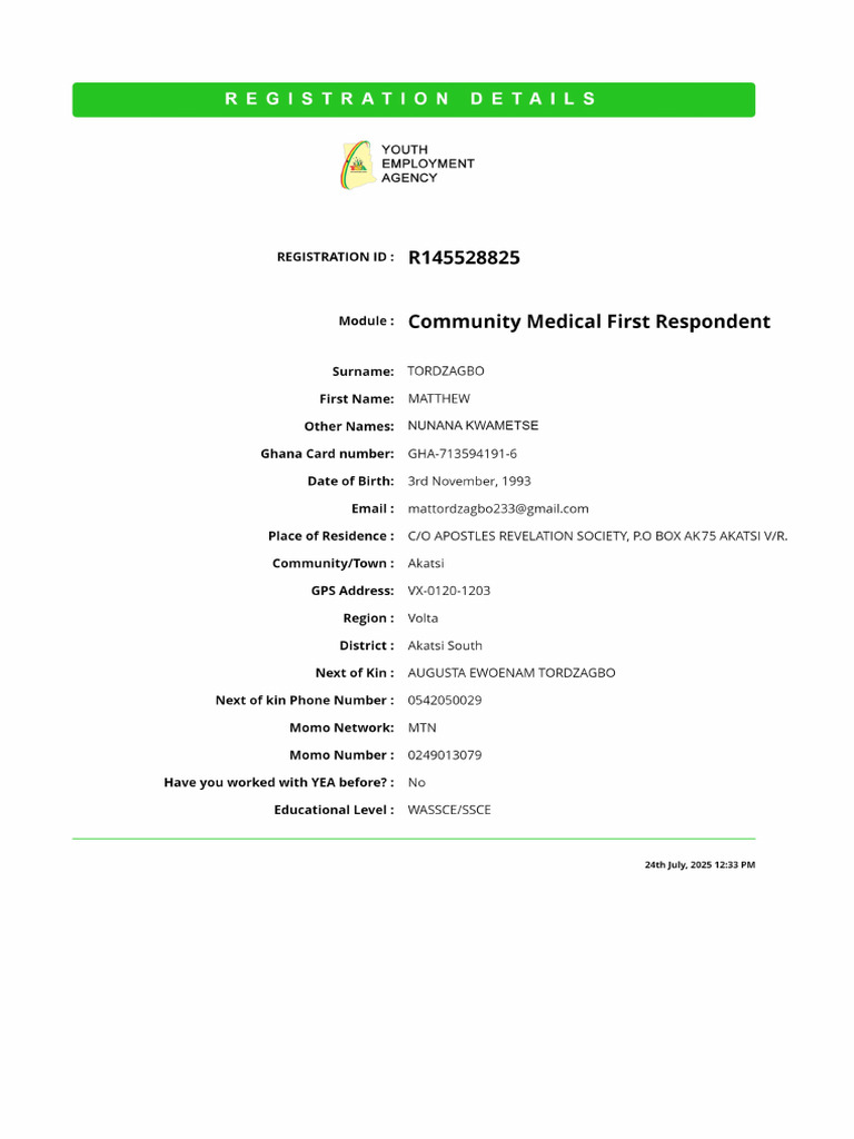 Registration Receipt | PDF