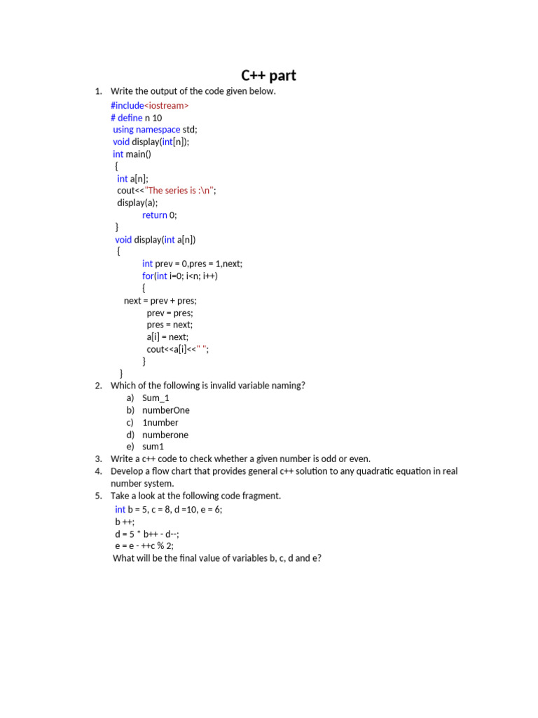 C++ Part: #Include # Define Using Namespace Void Int Int Int | PDF