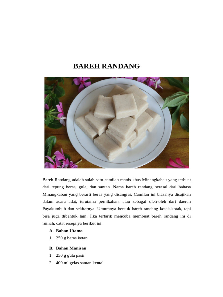 Cara Membuat Bareh Randang Khas Padang | PDF