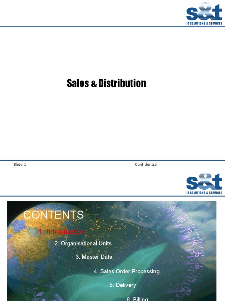 Sales & Distribution: Confidential Slide 1 | PDF | Debits And Credits ...