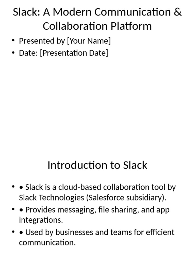 Slack Presentation | PDF