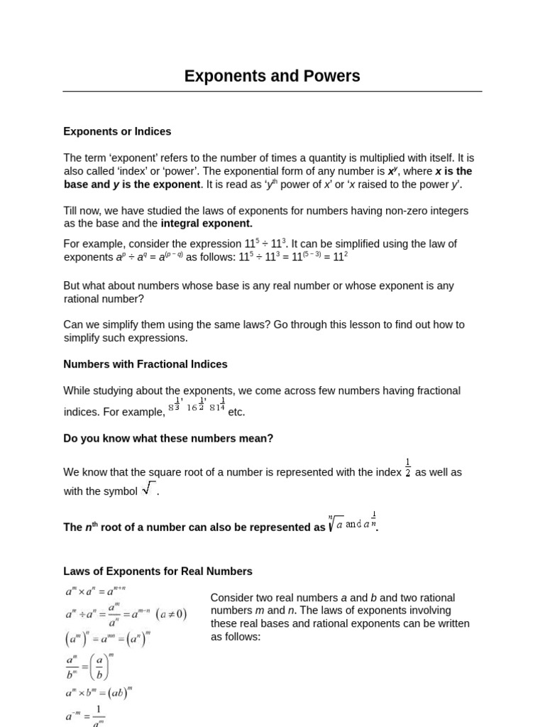 Square Roots and Exponents Explained | PDF | Exponentiation | Numbers