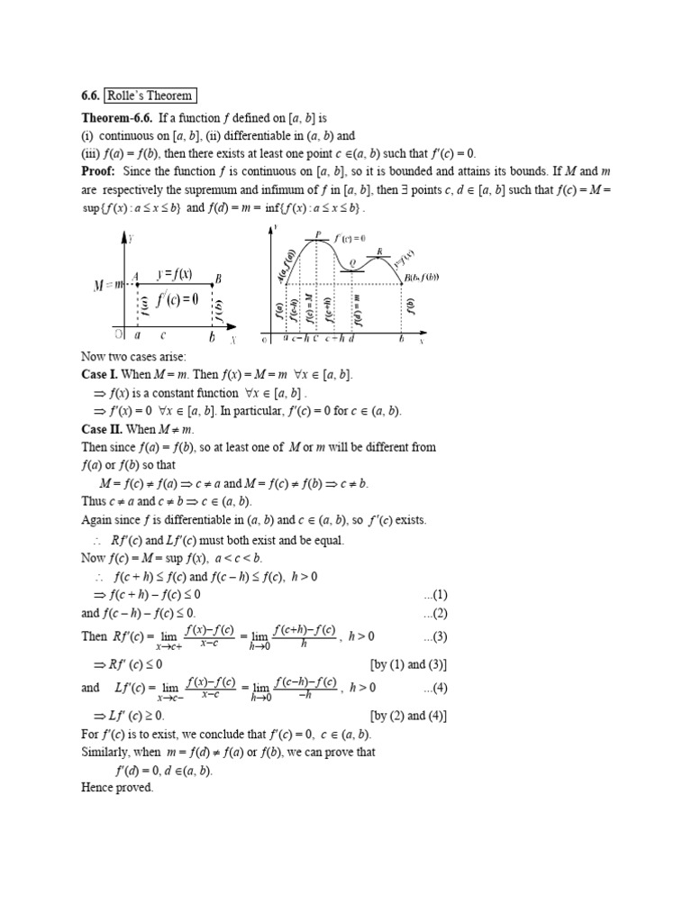 Rolle's Theorem | PDF | Mathematics | Real Analysis