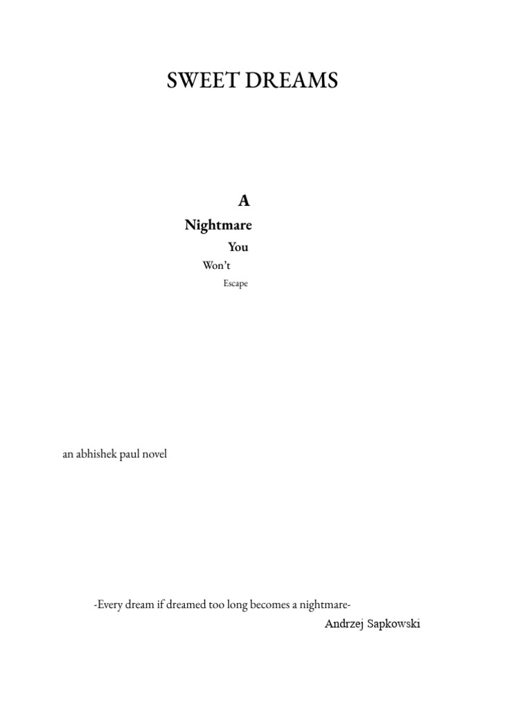 Sweet Dreams: A Tale of Nightmares | PDF | Nightmare