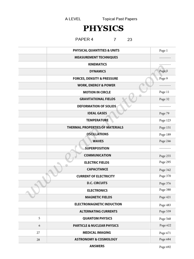 A-Level Physics Past Papers 2017-2023 | PDF | Electric Current ...
