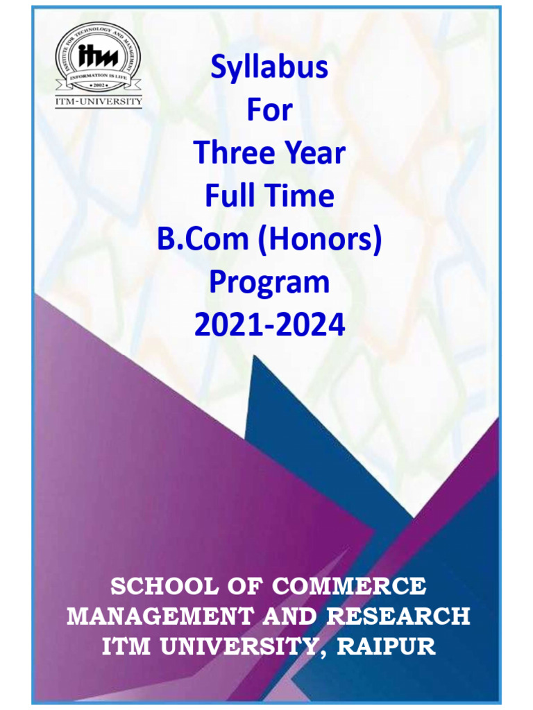 Bcom Full Syllabus 2021 | PDF | Cost Of Living | Microeconomics