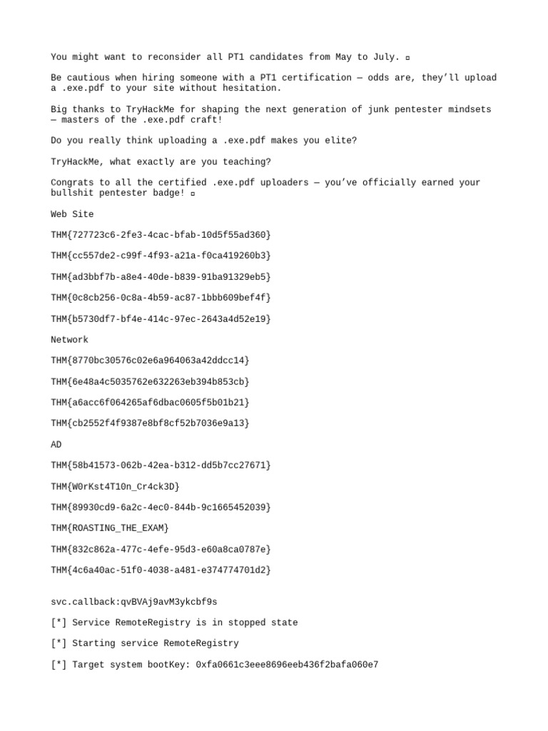 TryHackMe PT1 Exam Leaked 8 D | PDF | Computer Data | Data Management