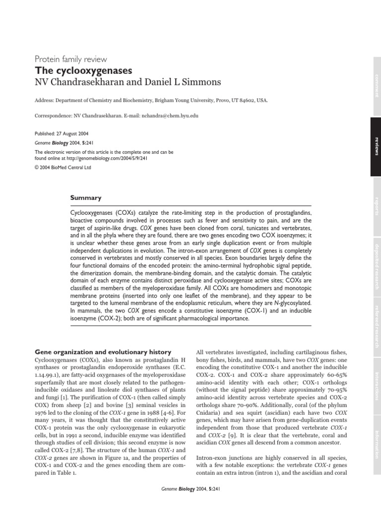 2004 Chan the Cox | PDF | Prostaglandin | Proteins