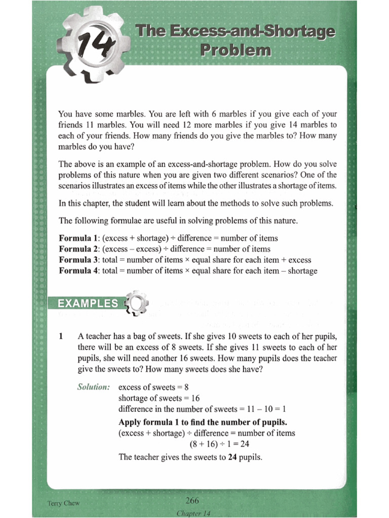 The Excess and Shortage Problem | PDF