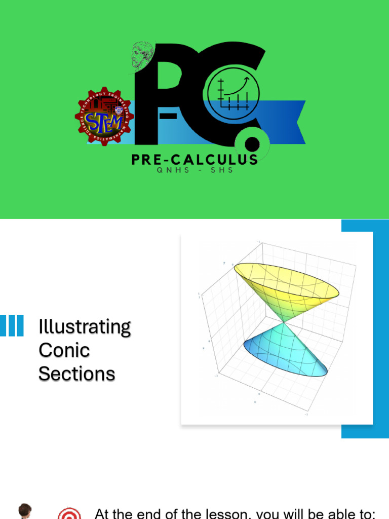 Pre Calculus 1st GR 1 Illustrating Conic Sections | PDF | Ellipse | Geometry