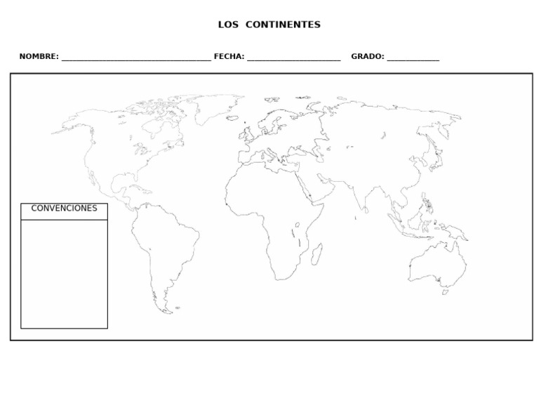Mapa Los Continentes-Imprimir | PDF