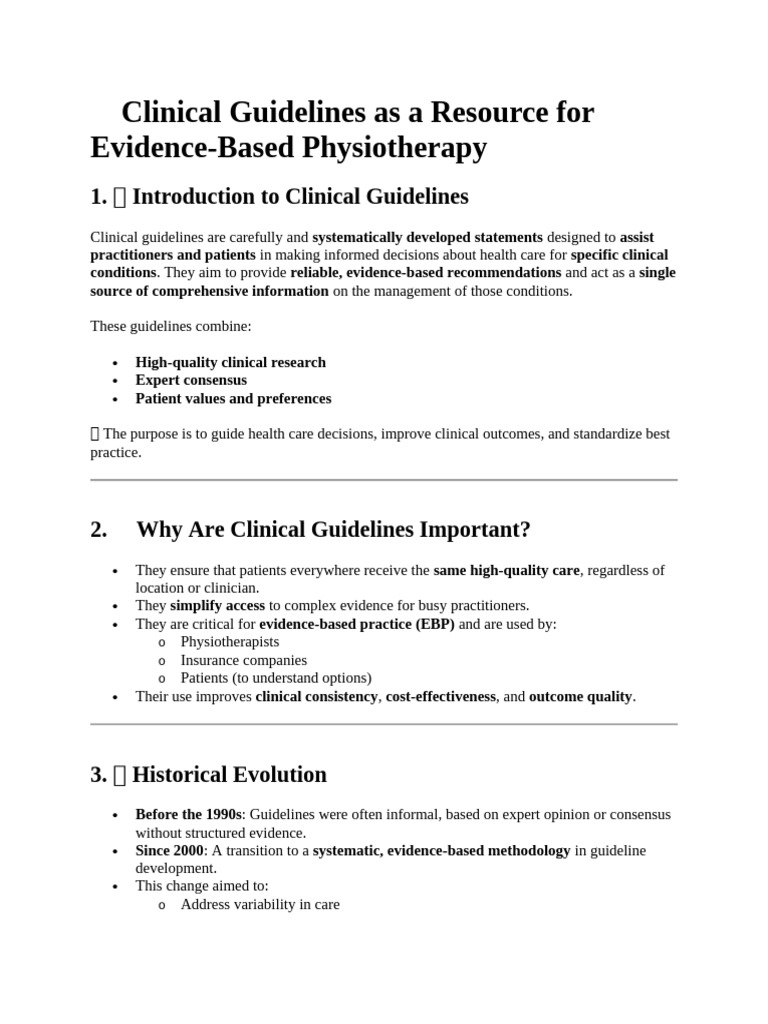 ? Clinical Guidelines As A Resource For Evidence | PDF | Evidence Based ...