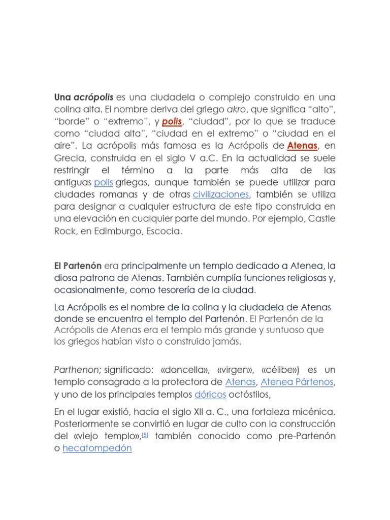 Acropolis y Paternon | PDF