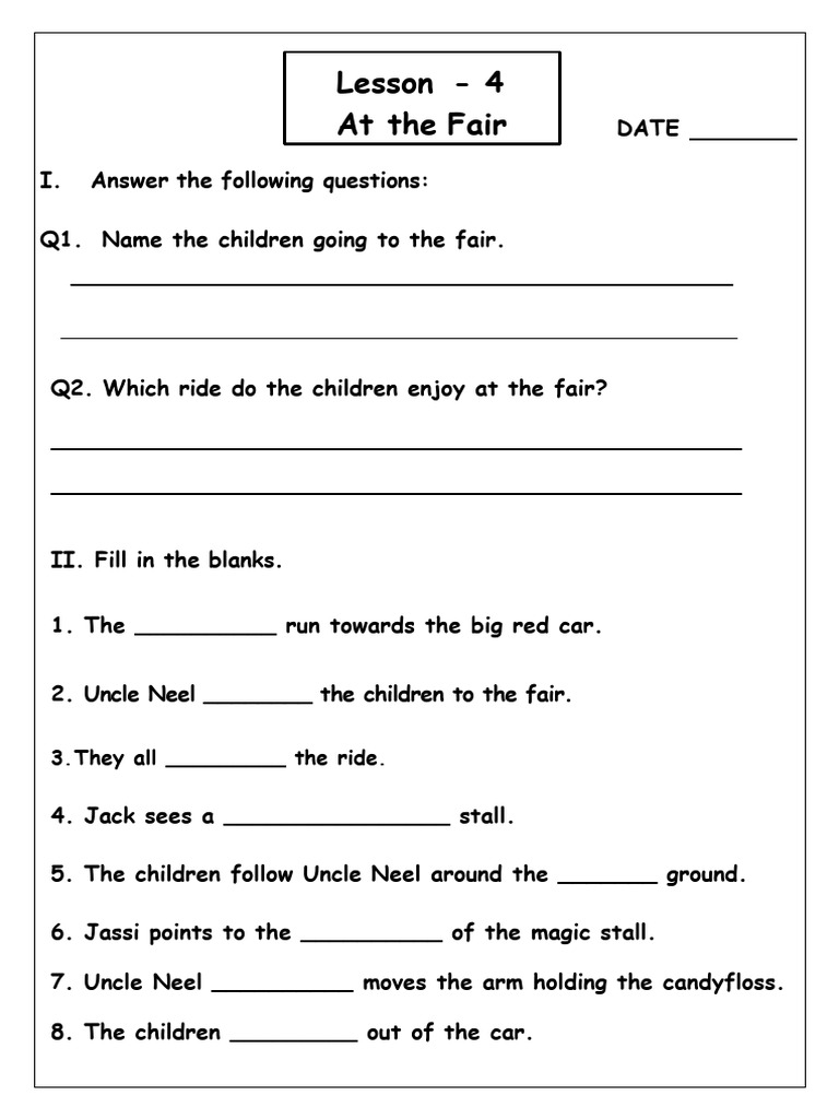 Children's Fair Activities and Questions | PDF