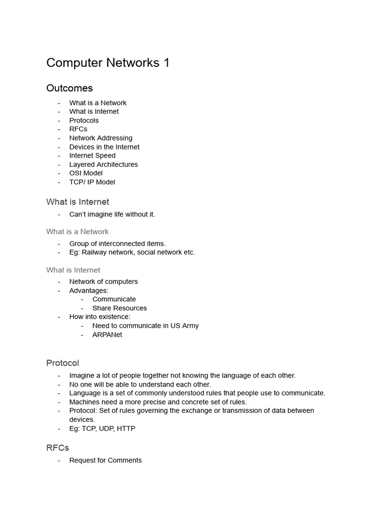 Computer Networks 1 | PDF | Osi Model | Internet Protocol Suite