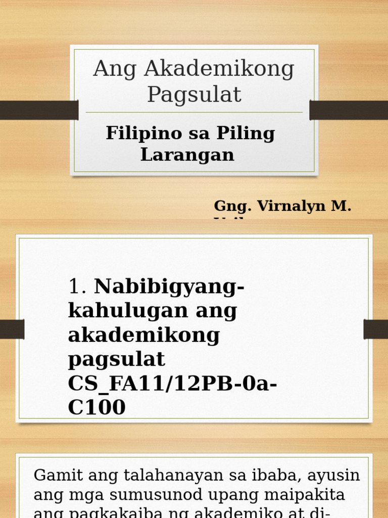 Ang Akademikong Pagsulat12 2 | PDF