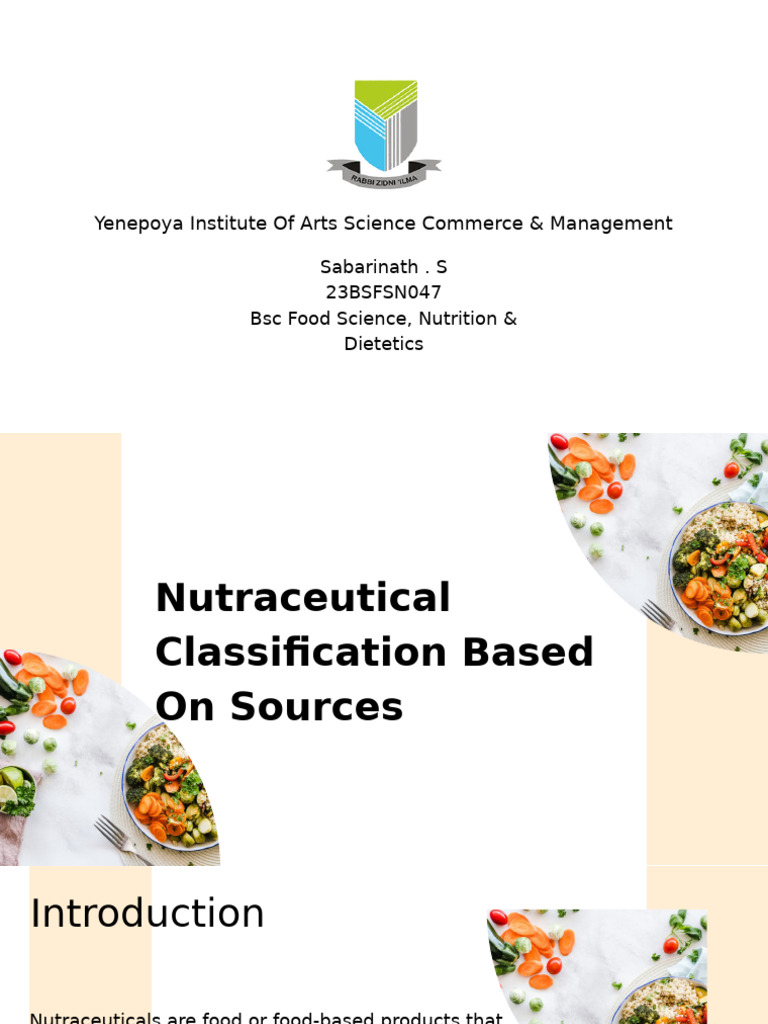 Nutraceutical Classification Based On SourcesS | PDF | Nutraceutical ...