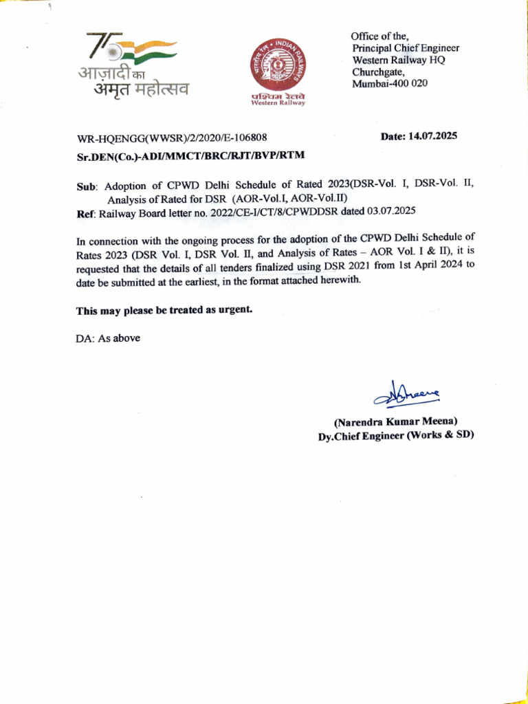 Adoption of CPWD DSR 2023 Guidelines | PDF | Economy Of India ...