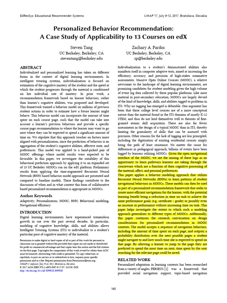 2017 - 08. Personalized Behavior Recommendation A Case Study of ...