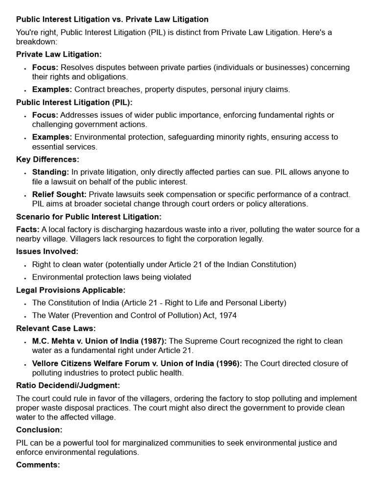 Understanding Public Interest Litigation | PDF | Extradition | Lawsuit