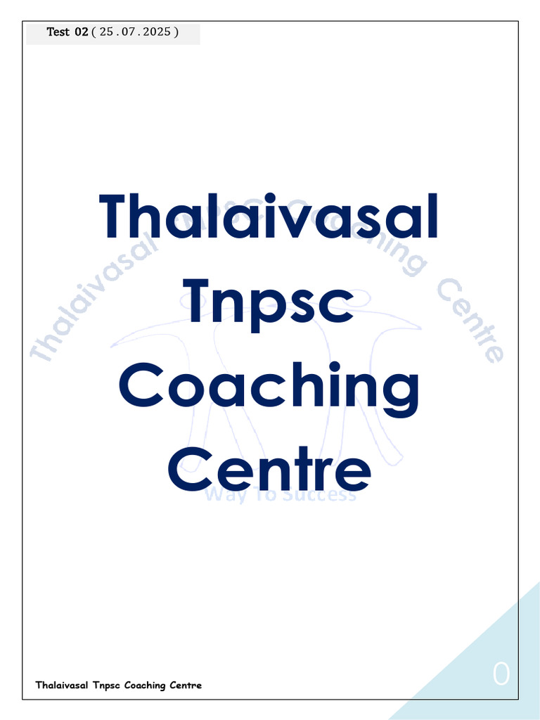 TNPSC Test - 02 (25 .07 .2025) | PDF