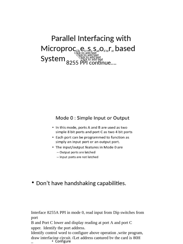 Parallel Interfacing With Microprocessor Based System II | PDF