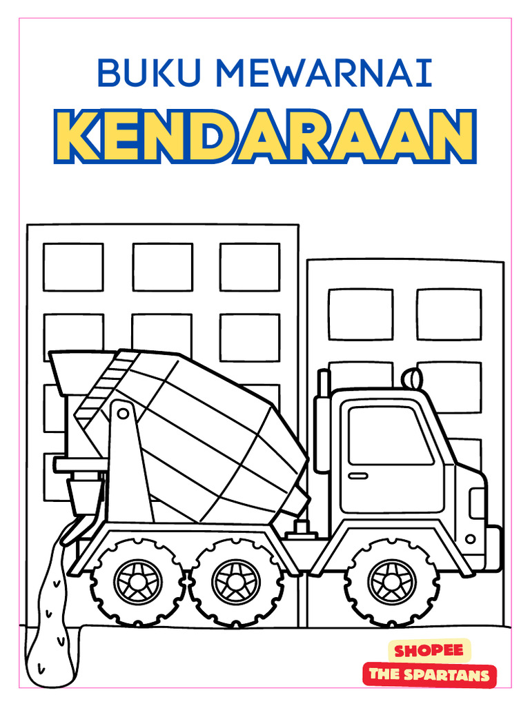 PW039 - 23 Lembar Worksheet Mewarnai Tema Kendaraan PDF Untuk TK SD | PDF