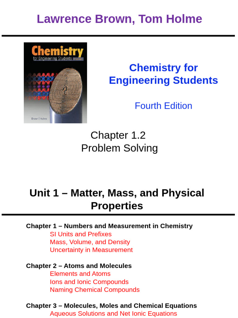 Chapter 1.2 - Problem Solving | PDF | Significant Figures | Stoichiometry
