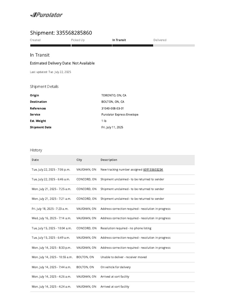 Track A Package or Shipment - Purolator | PDF