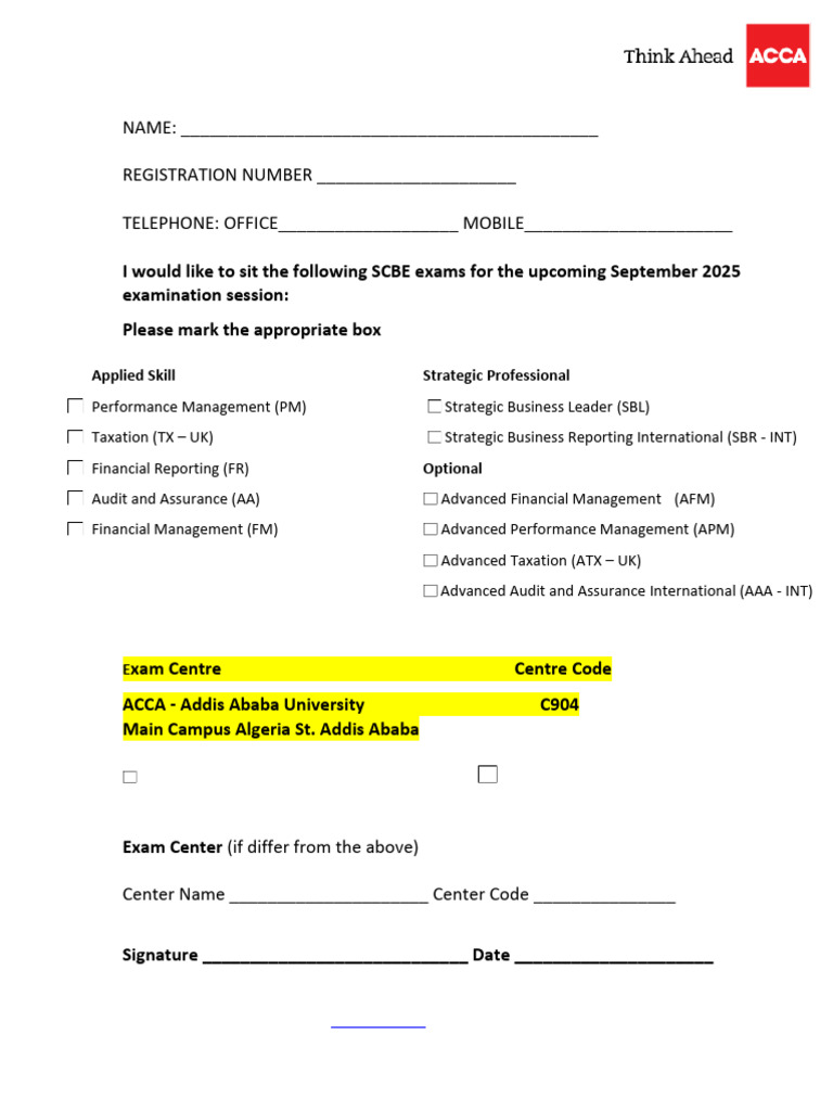 Session CBE Exam Entry Request Form - September 2025 | PDF