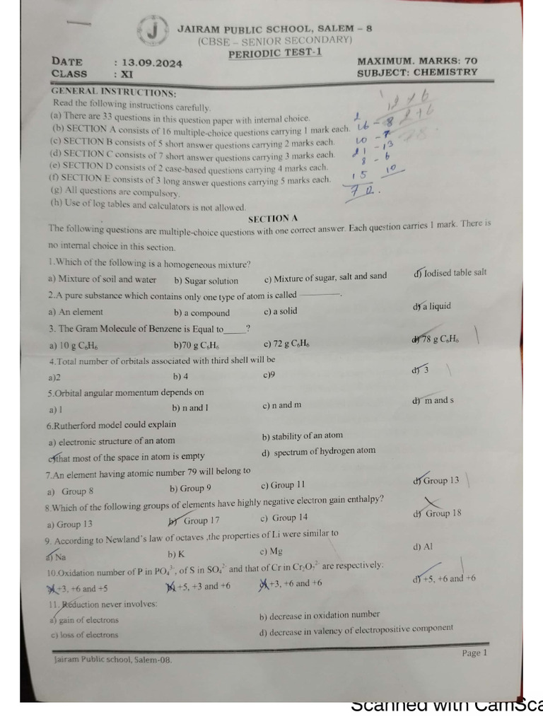 70 Mark Test 1 | PDF