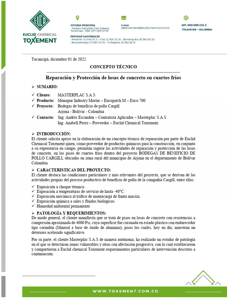 Carta Cargill Nov 2022 - Toxement | PDF | Hormigón | Revestimiento