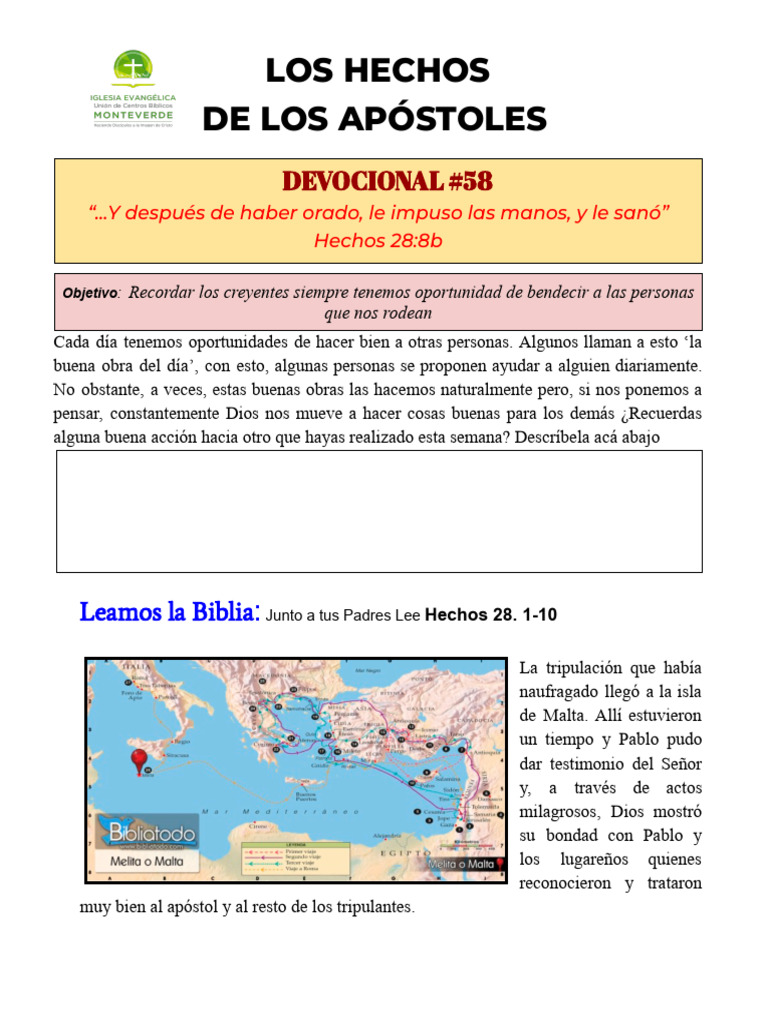 #58 - Hechos de Los Apóstoles 8. 1-10 - Pablo en La Isla de Malta | PDF ...