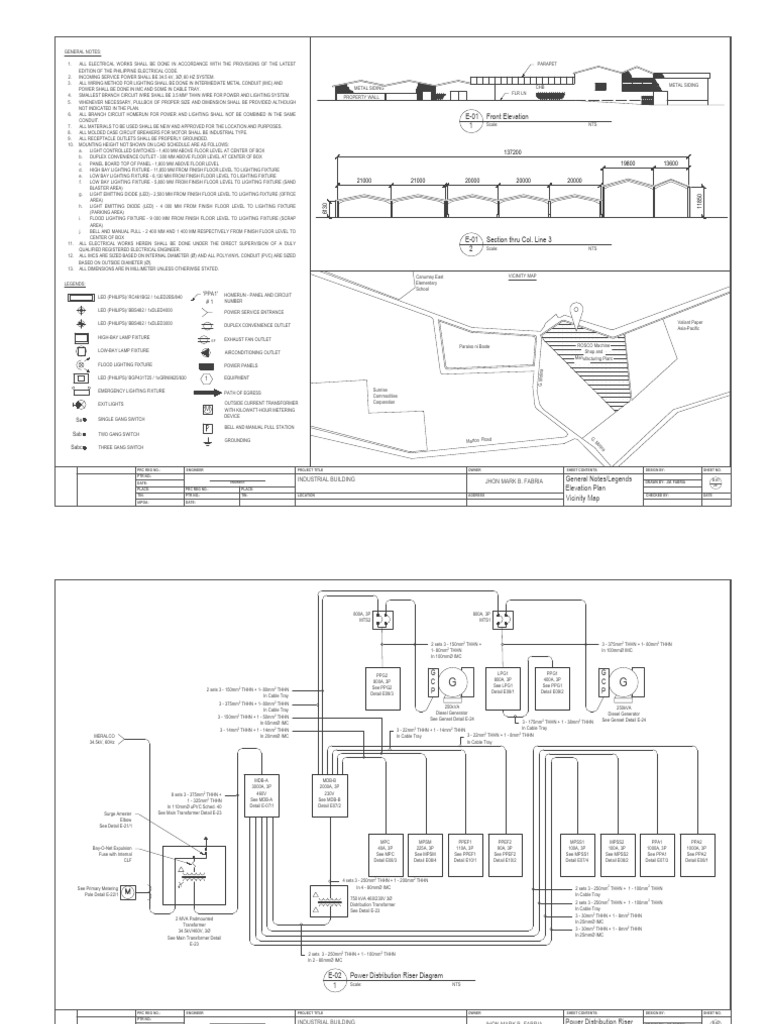 Front Elevation E-01 1: General Notes/Legends Elevation Plan Vicinity ...