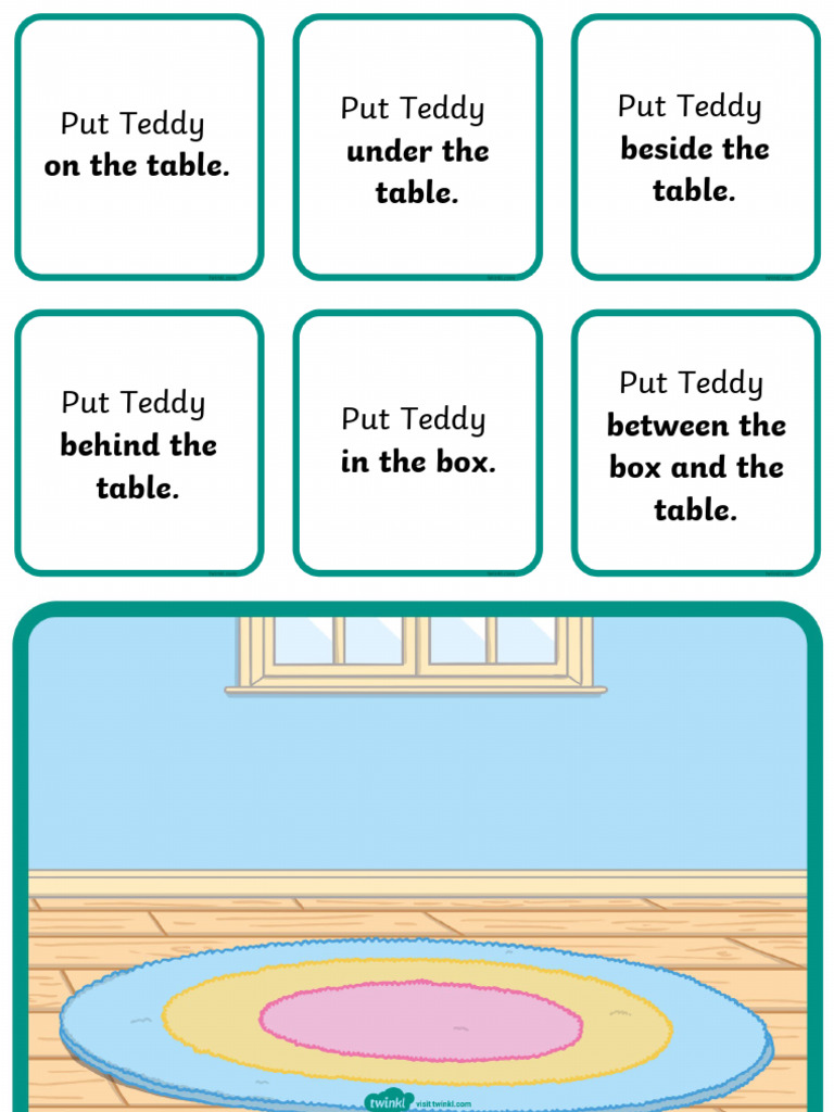 T S 4451b Teddy and Box Preposition Positional Language Activity ...