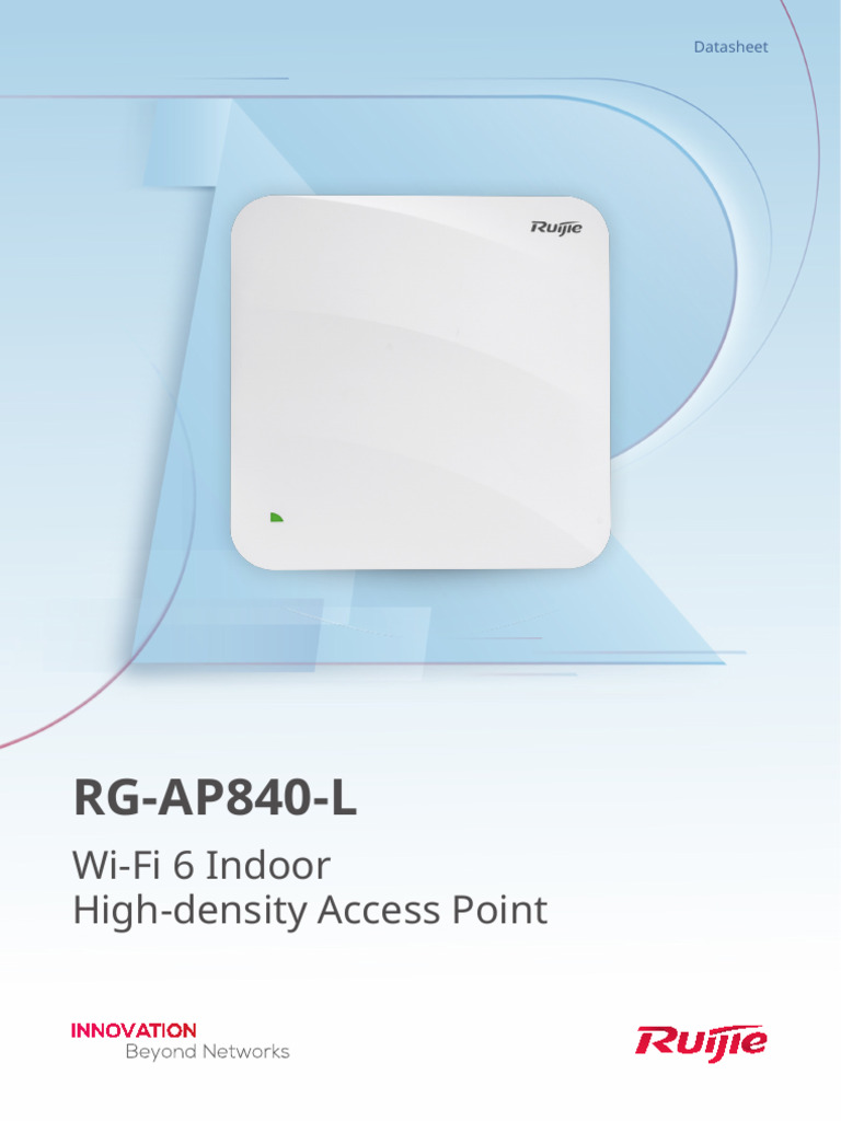 RG-AP840-L Wi-Fi 6 Indoor High-Density Access Point Datasheet - For Preview - 12021652 | PDF ...