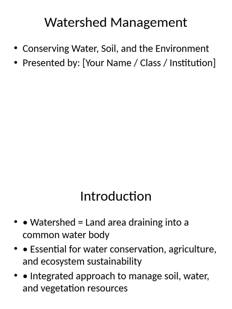 Watershed Management | PDF