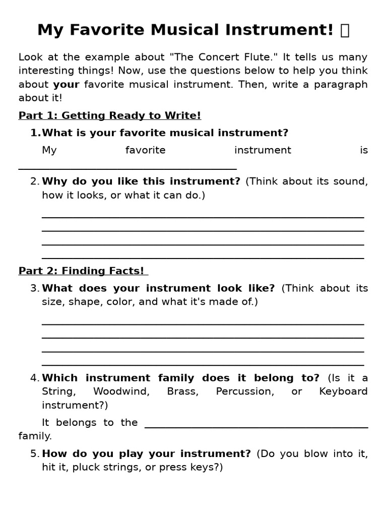 My Favorite Musical Instrument Essay | PDF | Musical Instruments ...