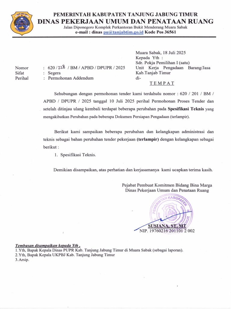 Surat Permohonan Addendum Dan Lampirannya-2 | PDF