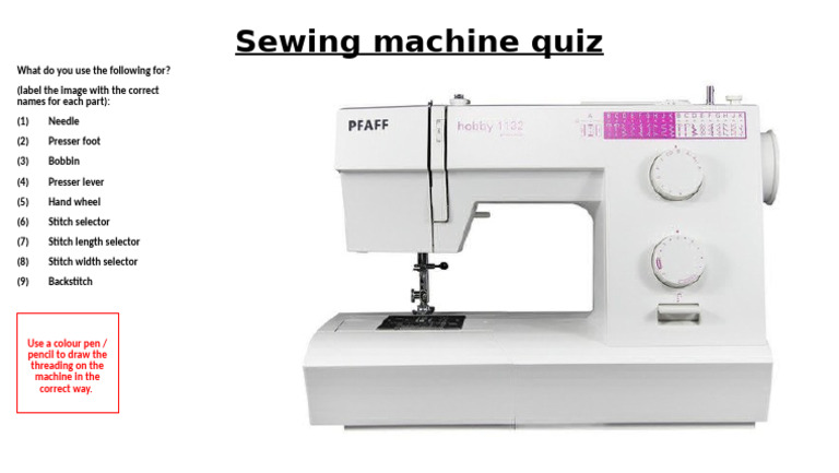 3a. Sewing Machine Quiz - Personal Study Task | PDF